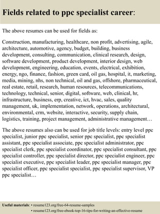 Top 8 ppc specialist resume samples | PPTX
