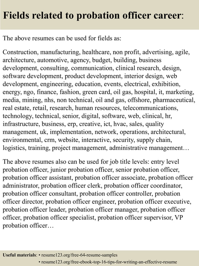 Top 8 probation officer resume samples | PDF | Free Download
