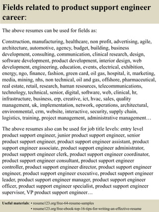 Top 8 product support engineer resume samples | PPTX