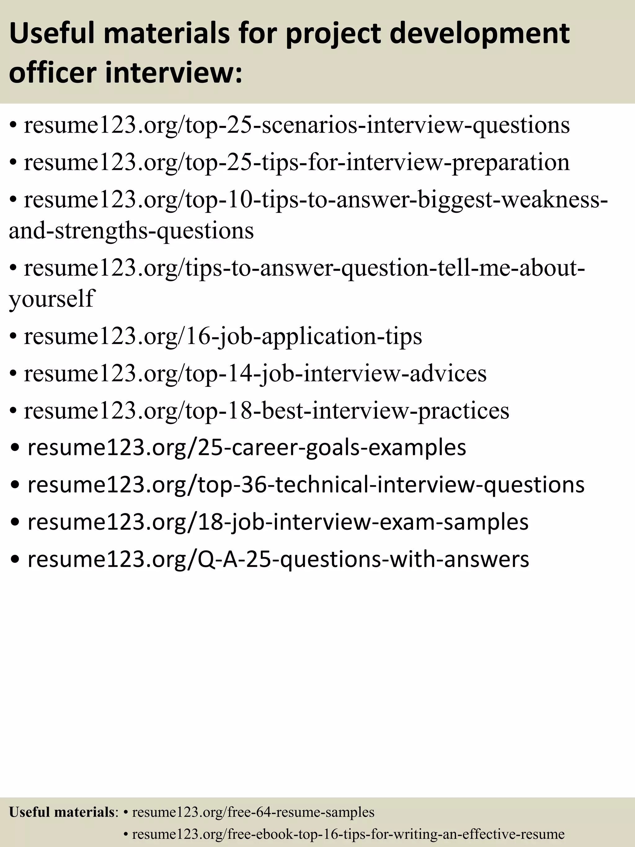 Top 8 project development officer resume samples | PDF