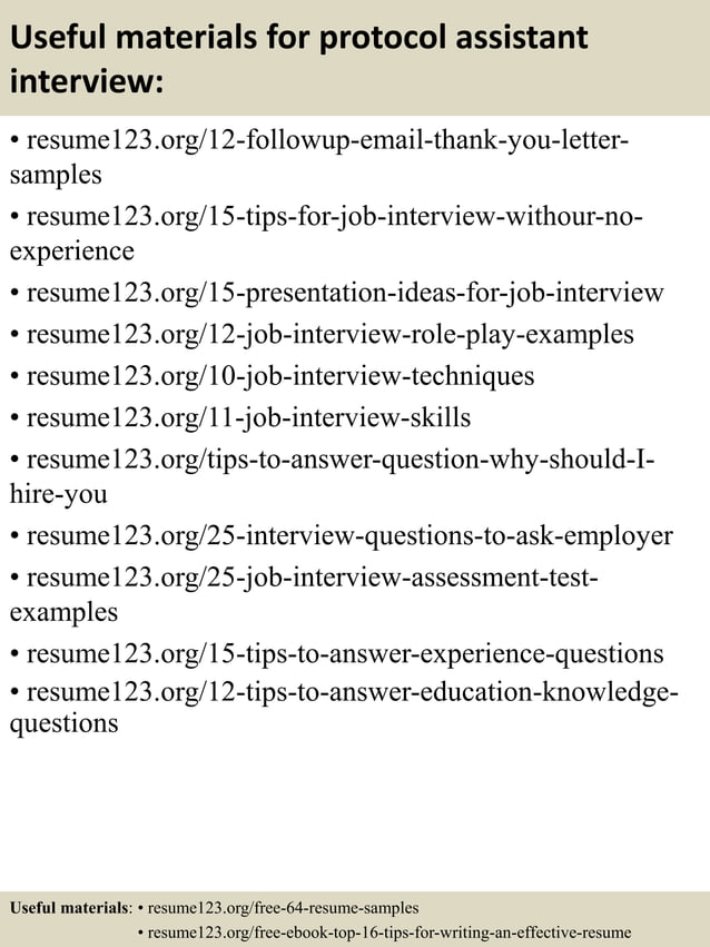 Top 8 protocol assistant resume samples | PDF