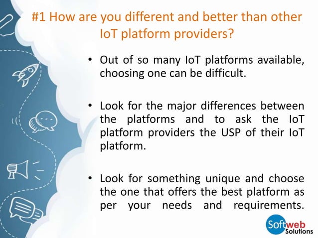 Top 8 Questions To Ask To An Iot Platform Provider Ppt