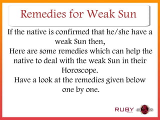 Top 8 remedies for weak sun | PPT