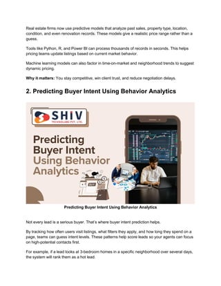 Advanced Data Analytics for Real Estate Teams | PDF