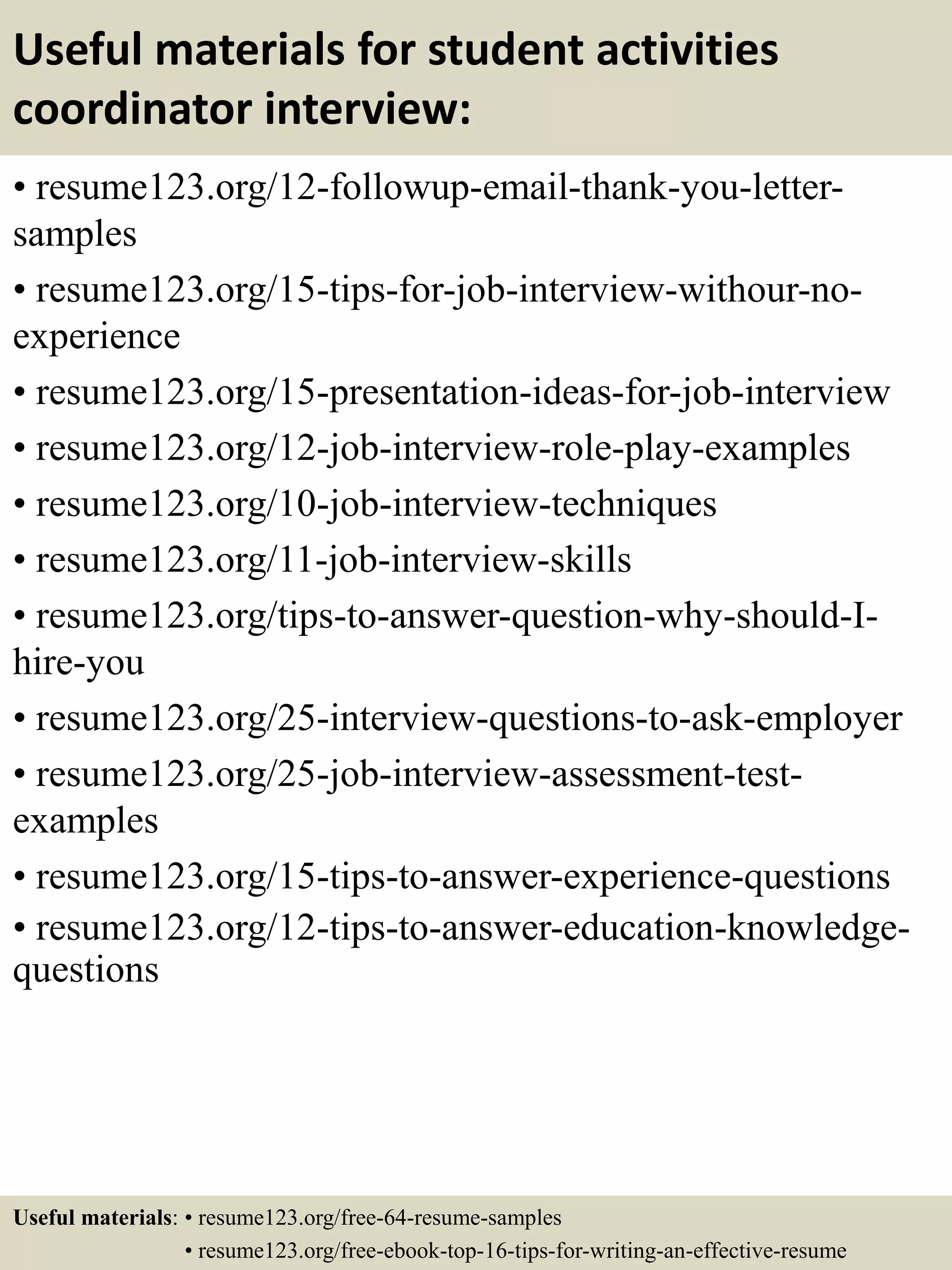 Top 8 student activities coordinator resume samples | PDF