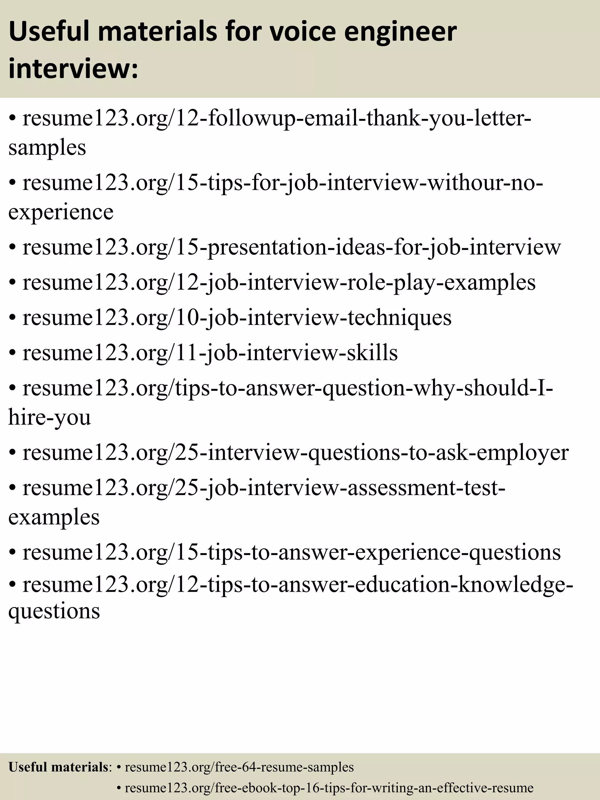 Top 8 voice engineer resume samples | PPTX | Resume Writing and Advice ...