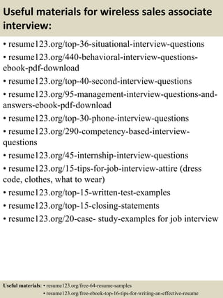 Top 8 wireless sales associate resume samples | PPTX