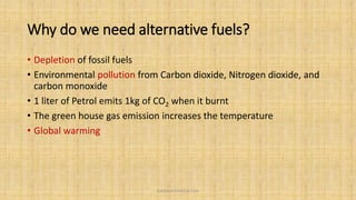 Top 9 Alternative Fuels for Gasoline Cars | PPTX