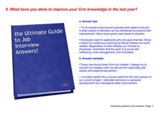 Top 9 crm interview questions answers | PPT