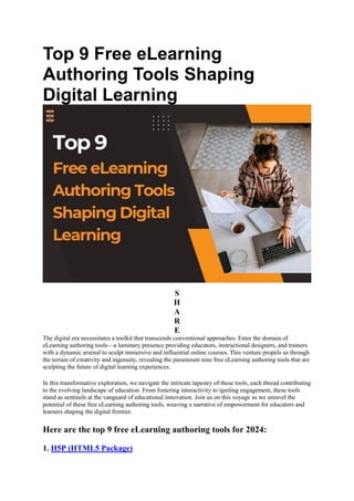 Top 9 Free eLearning Authoring Tools For 2024 | Future Education Magazine | PDF