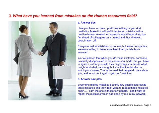 Top 9 human resources interview questions answers