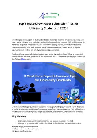Top 9 Must-Know Paper Submission Tips for University Students in 2025!.pdf