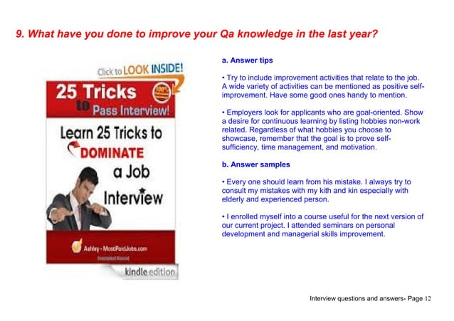 Top 9 qa interview questions answers | PPT | Free Download