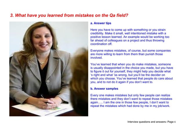 Top 9 qa interview questions answers | PPT