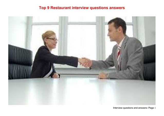 Top 9 restaurant interview questions answers | PPT