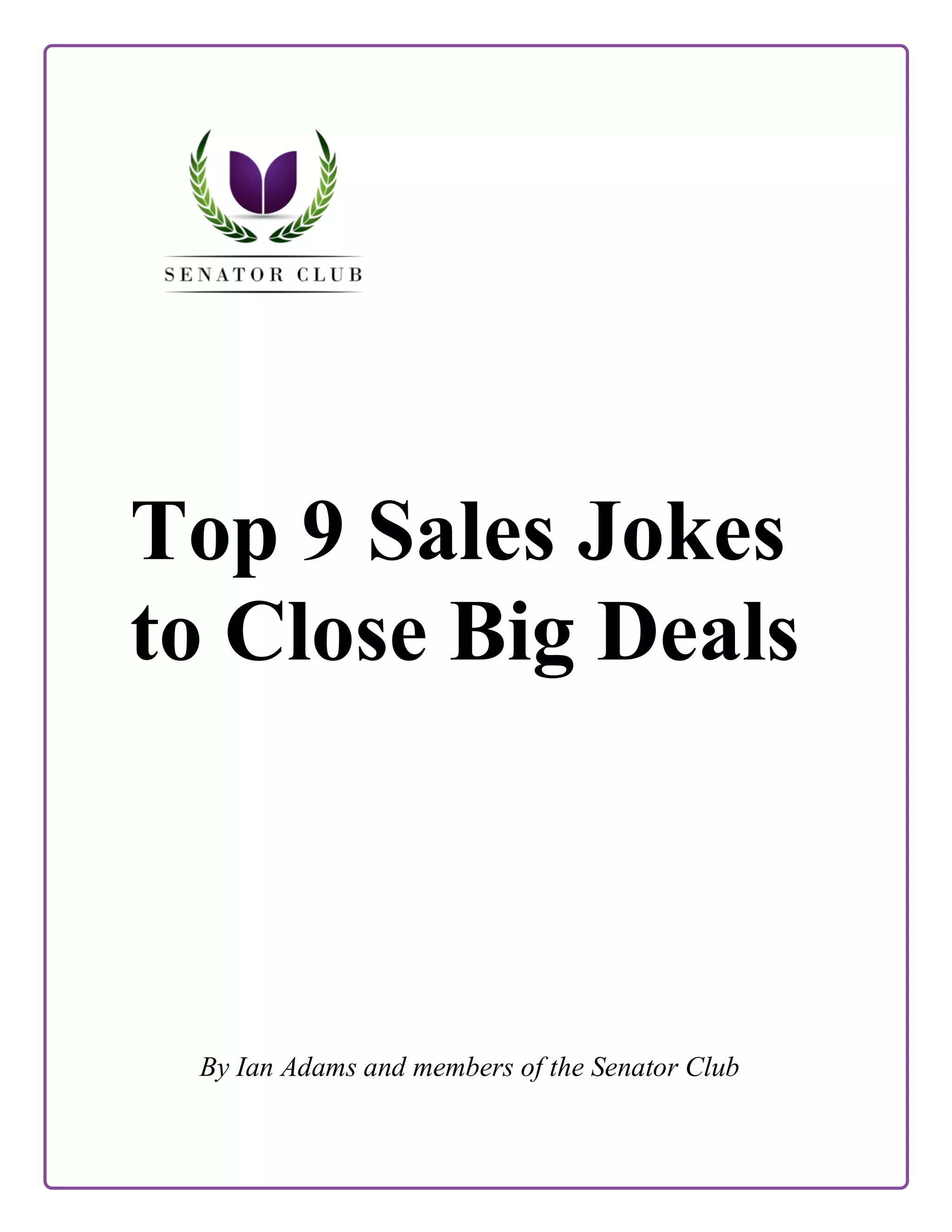 Top 9 sales jokes to close big deals | PDF