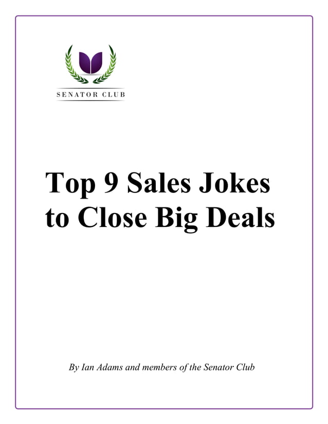 Top 9 sales jokes to close big deals | PDF