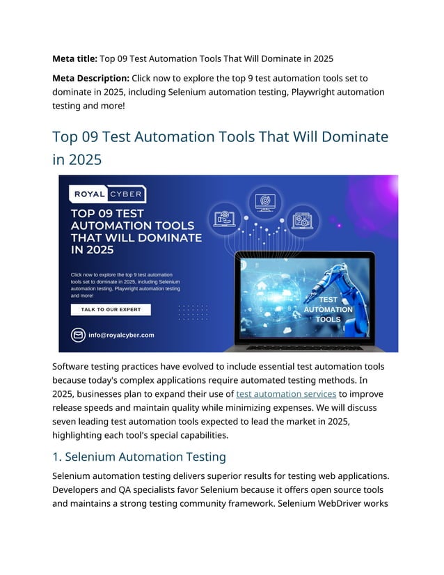 Top 9 Test Automation Tools That Will Dominate in 2025.docx