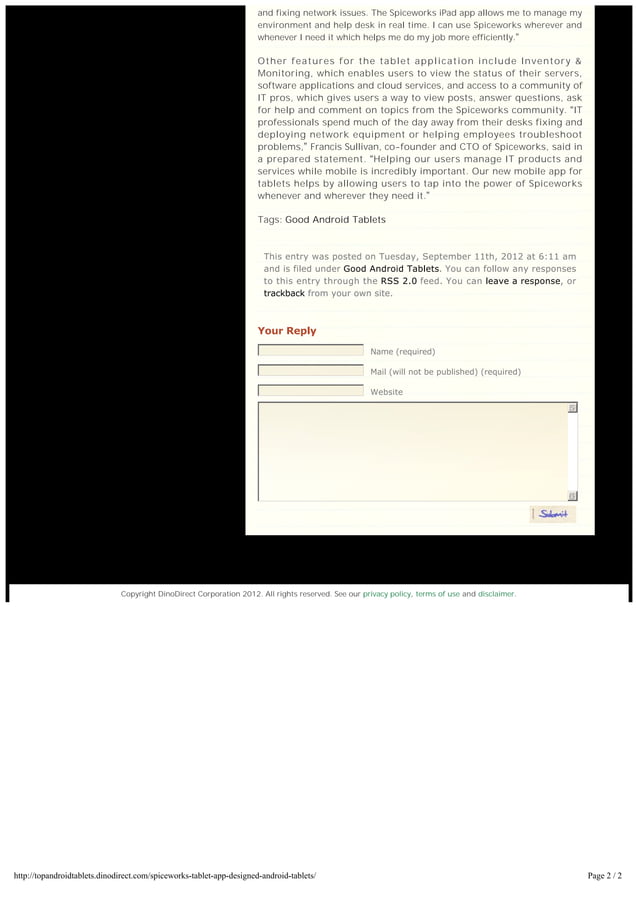 Spiceworks Tablet App Designed For Android Tablets Pdf