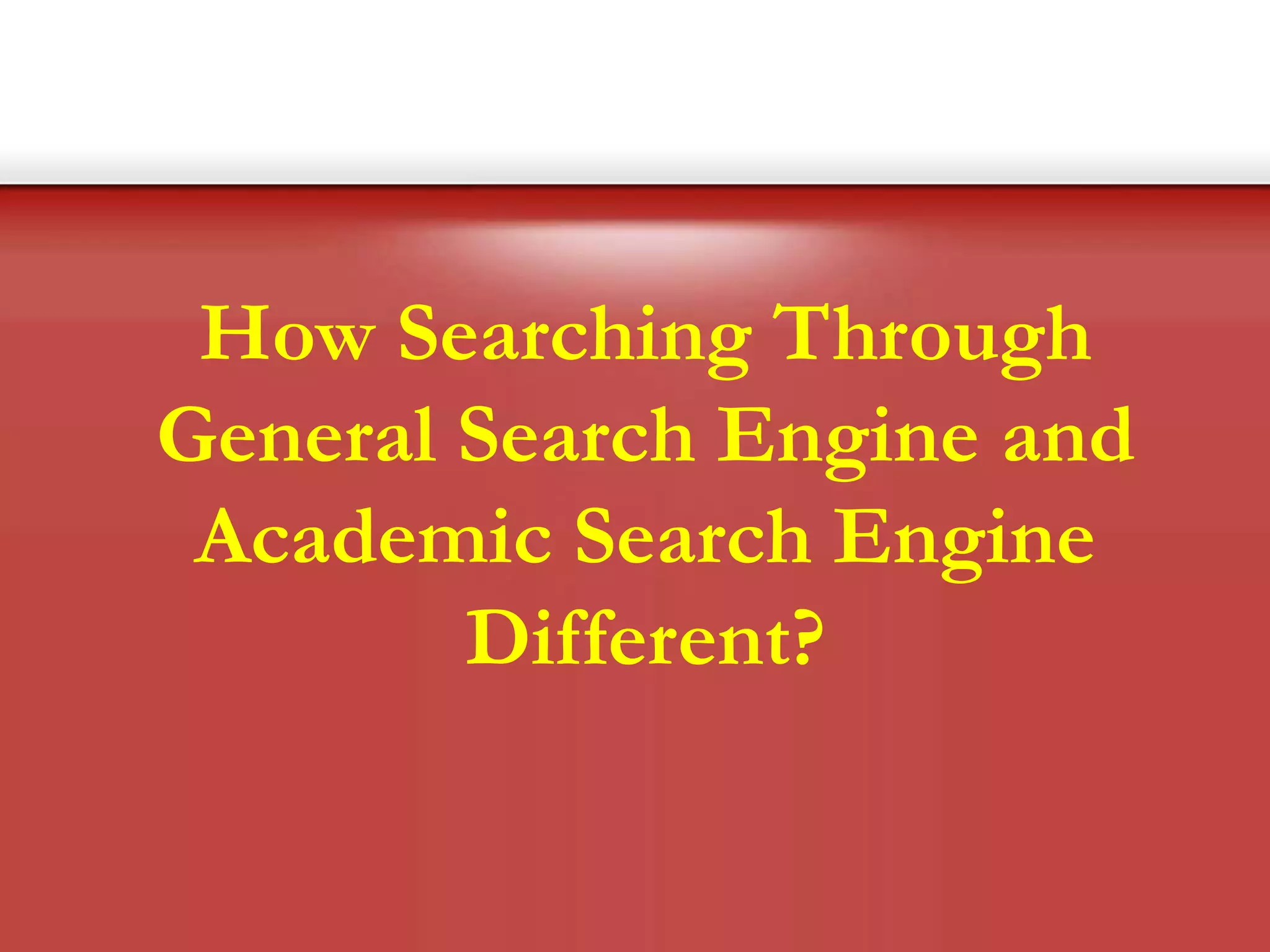 Top Academic Search Engines for Research | PPTX