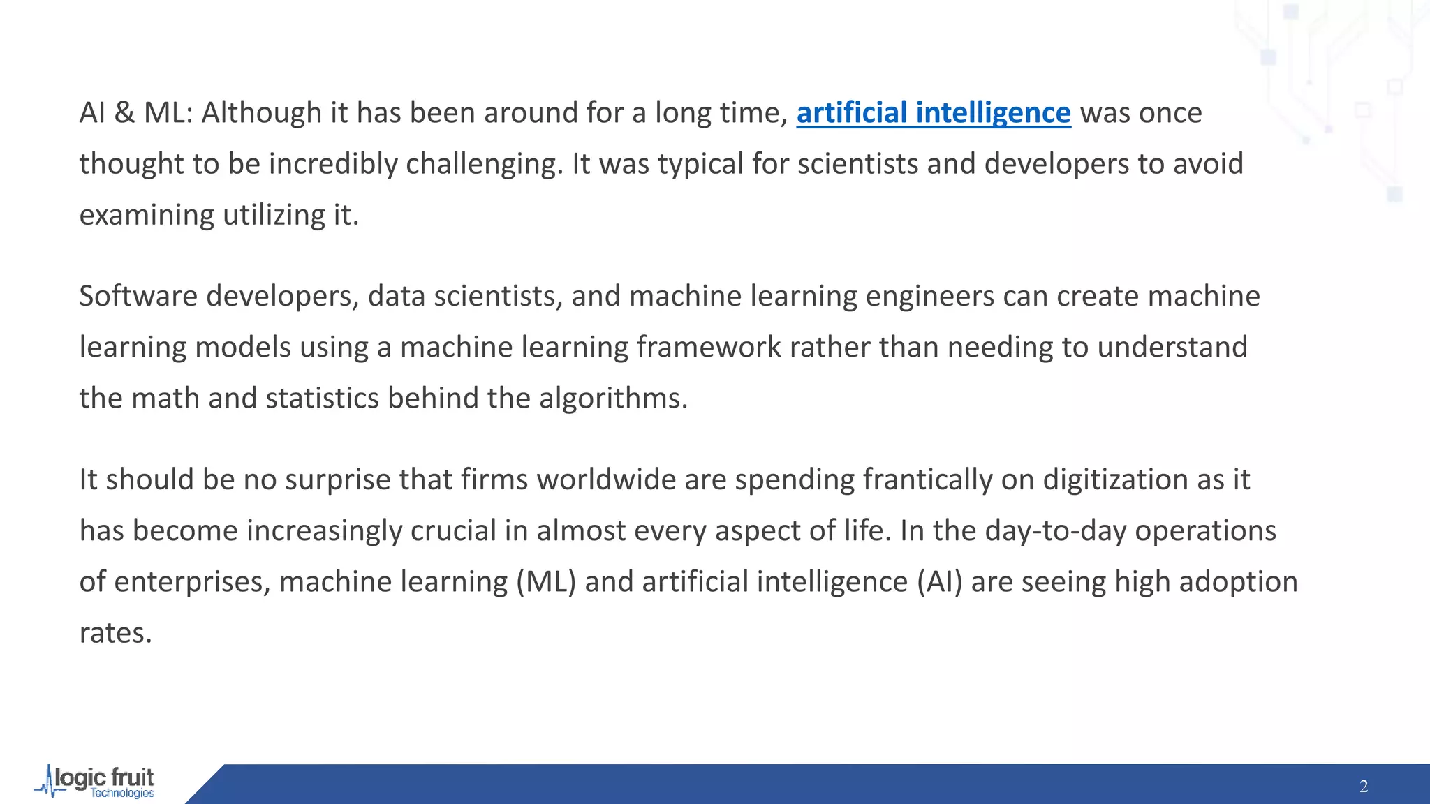 Top AI & ML tools and frameworks | PPTX | Computer Software and Applications | Computing
