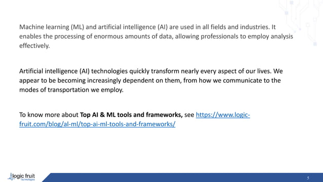 Top AI & ML tools and frameworks | PPTX | Computer Software and Applications | Computing