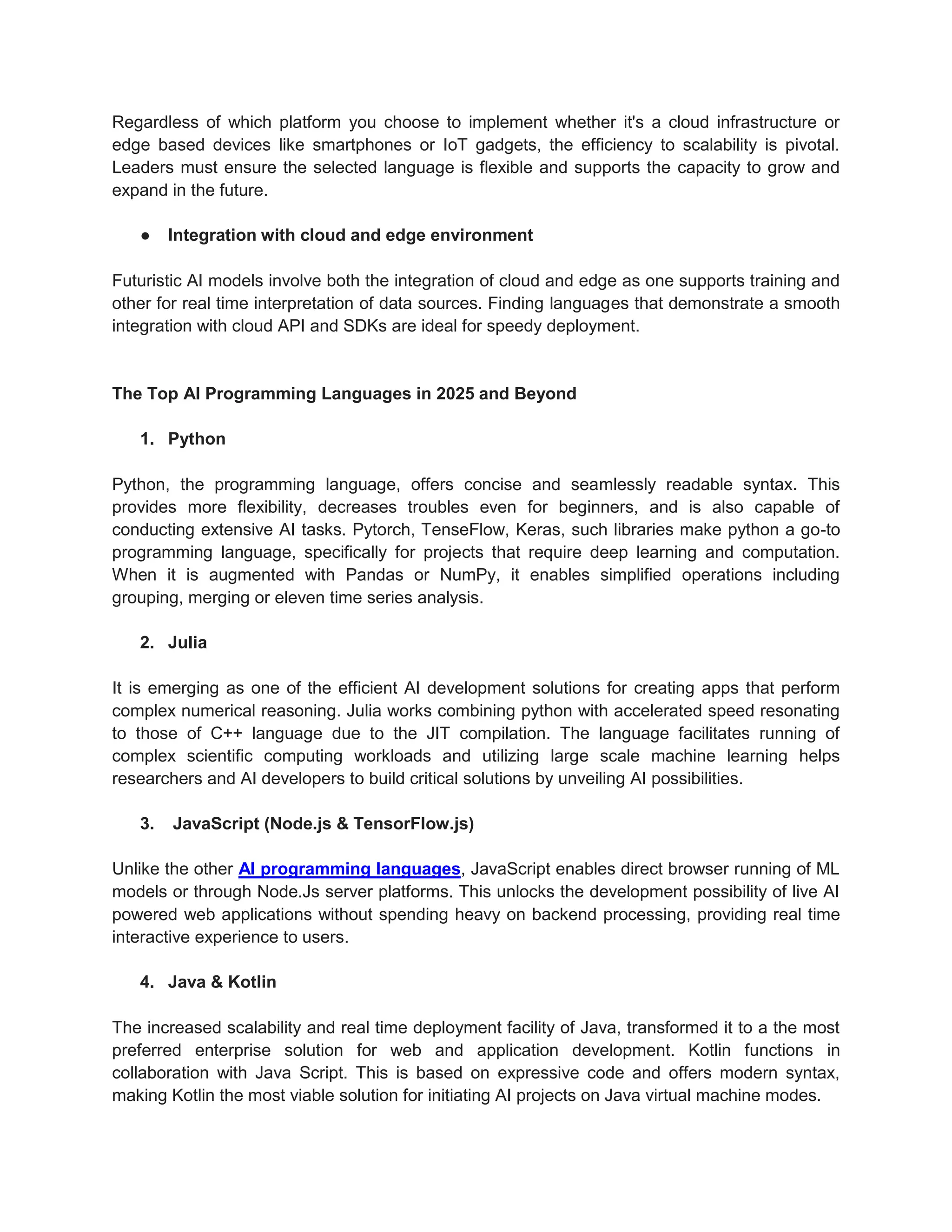 Top AI Programming Languages You Should Know in 2025 | PDF