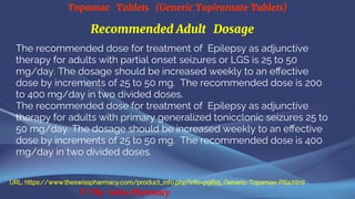 Topamac Tablets (Generic Topiramate Tablets) | PDF