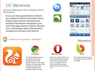 Top android apps | PPTX | Browsers | Computer Software and Applications