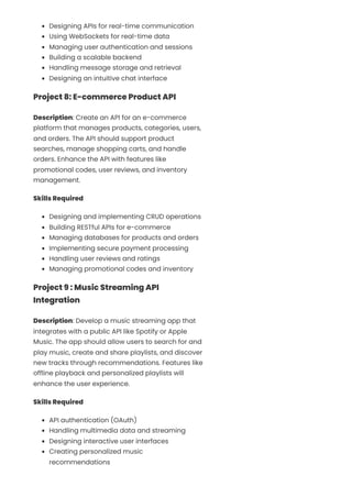 Top API Project Ideas for Freshers and Students | PDF