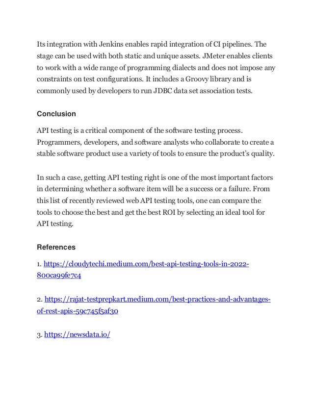 Top api testing tools in 2022 | PDF | Web Development | Internet