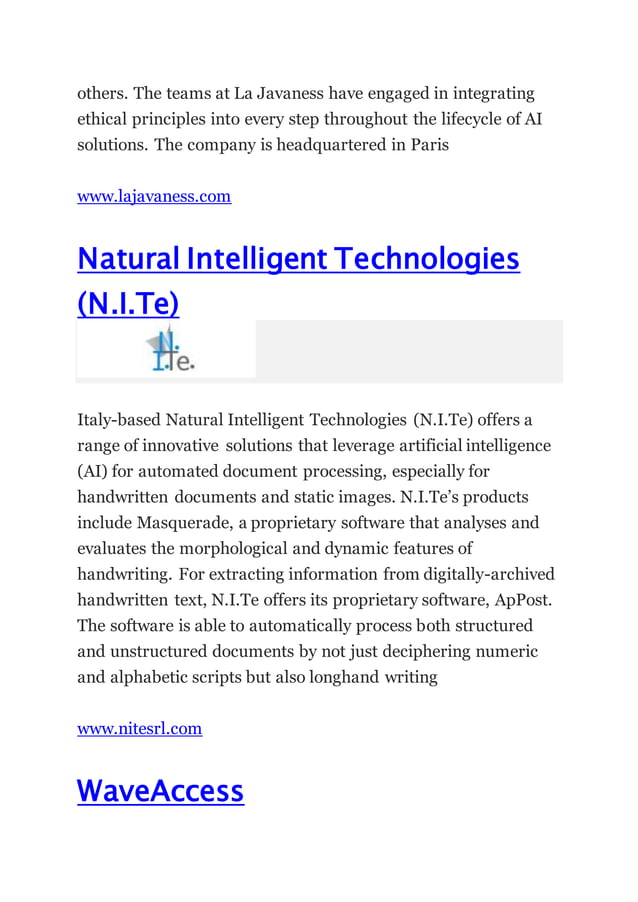 Top artificial intelligence solution companies in europe | PDF