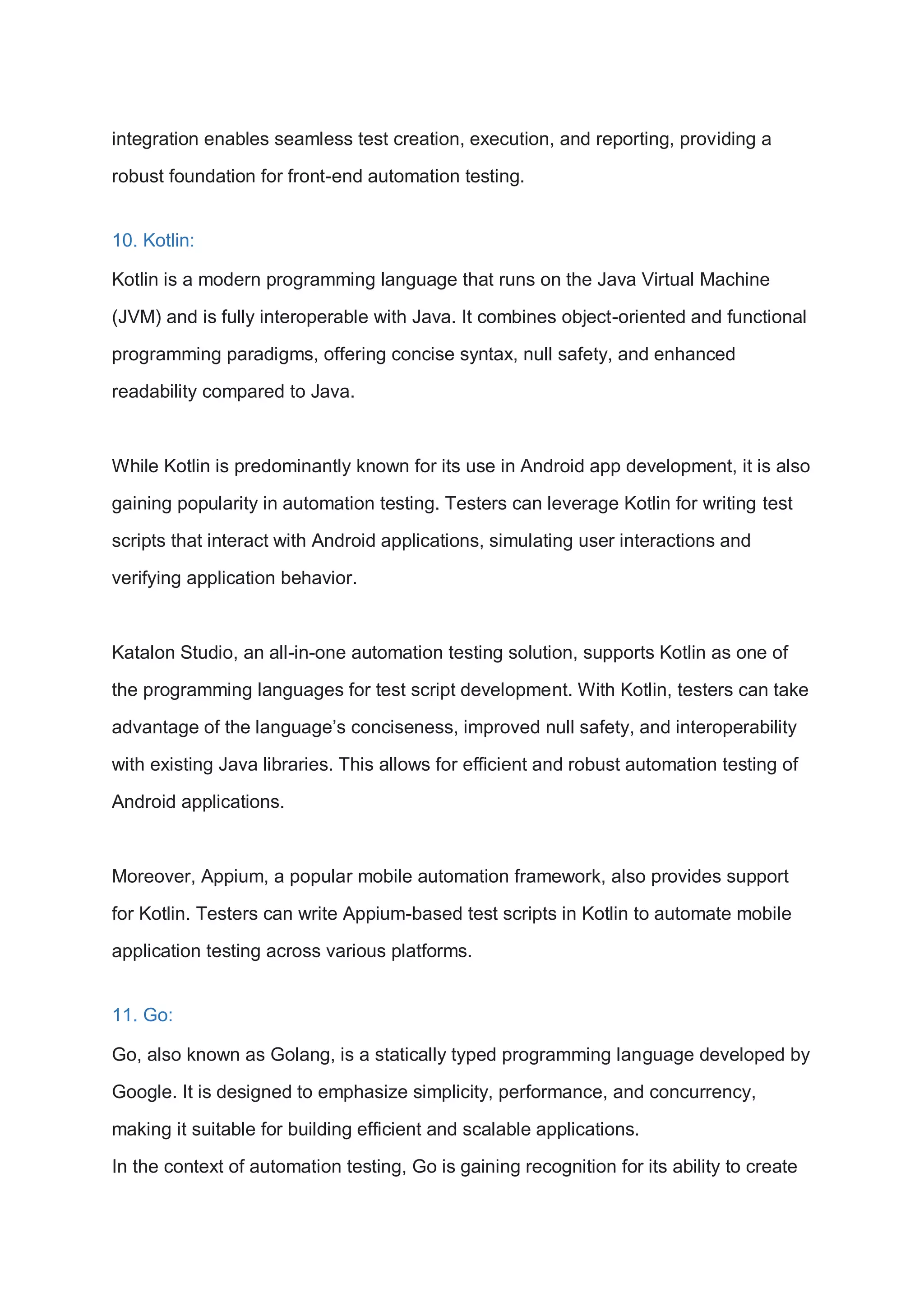 Top Automation Programming Languages of 2023.pdf | Web Development | Internet