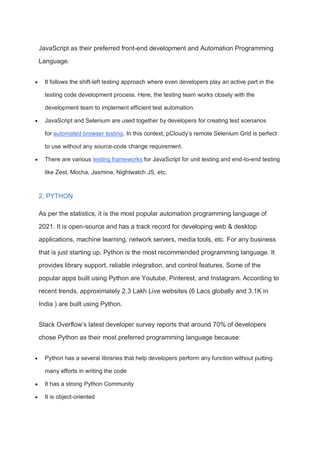 Top Automation Programming Languages of 2023.pdf | Web Development | Internet