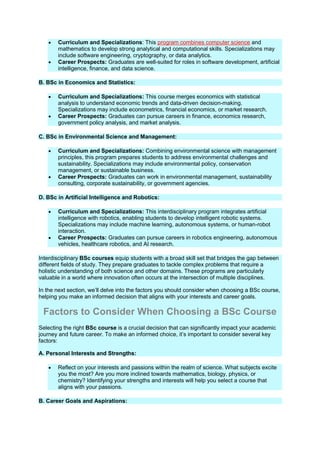 top b.sc courses for Science Students | PDF | Undergraduate Education ...