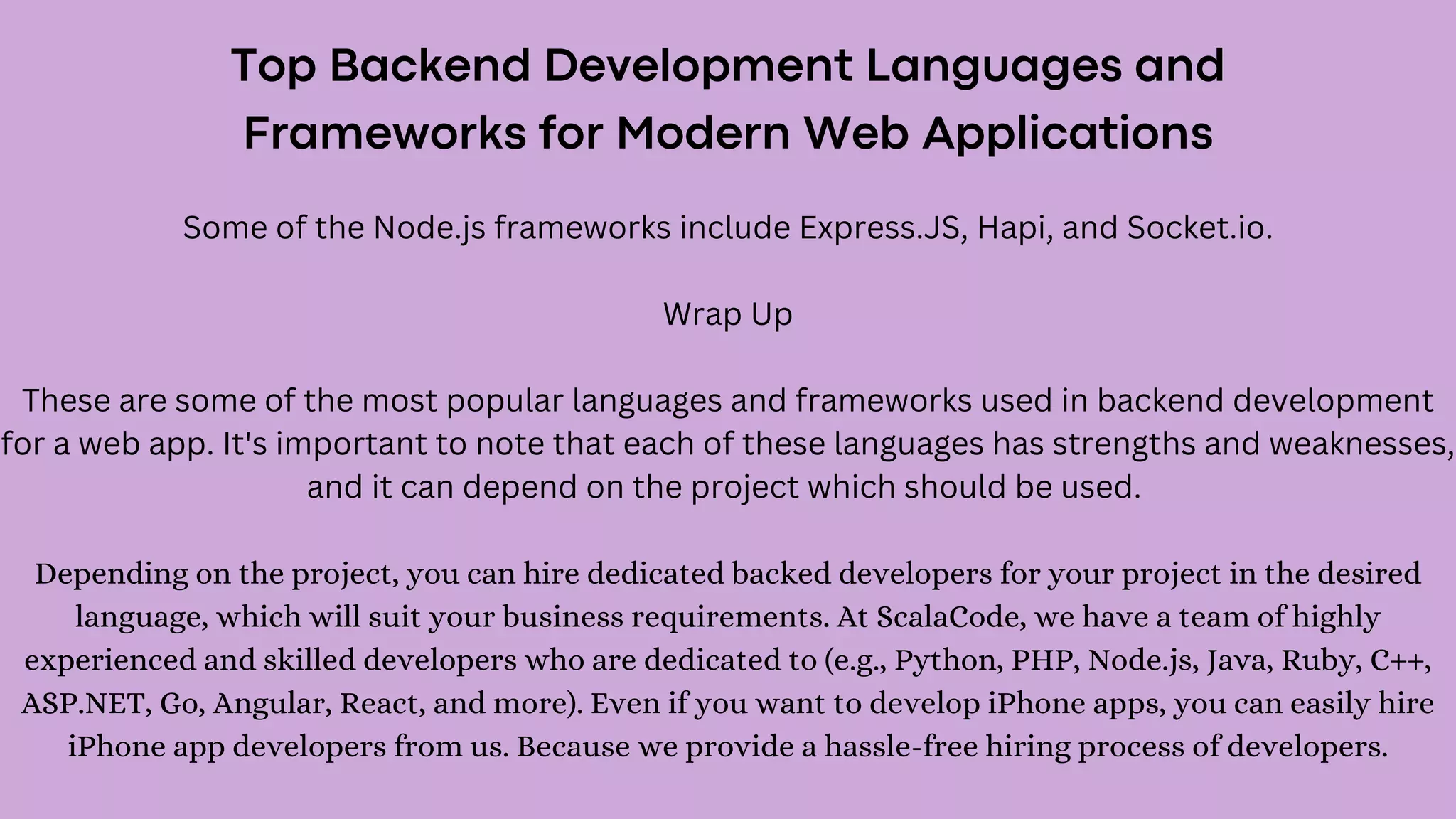 Top Backend Development Languages and Frameworks for Modern Web ...