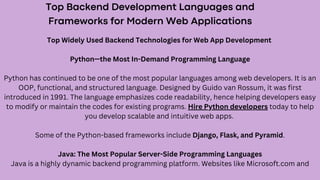 Top Backend Development Languages and Frameworks for Modern Web ...