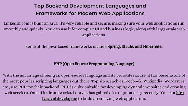 Top Backend Development Languages and Frameworks for Modern Web ...