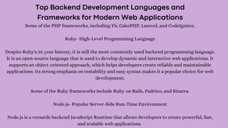 Top Backend Development Languages and Frameworks for Modern Web ...