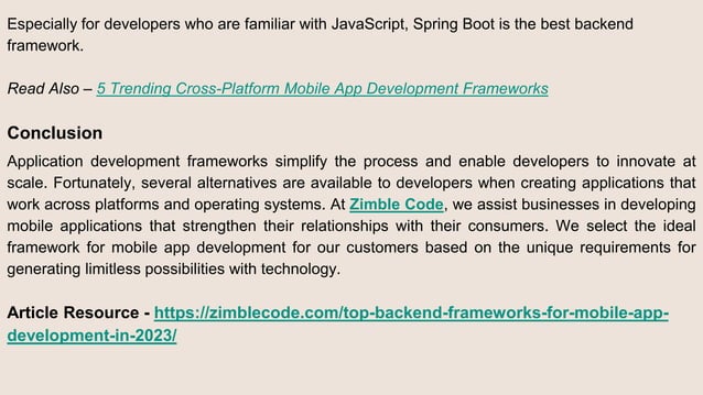 Top Backend Frameworks for Mobile App Development in 2023 | PPTX | Web ...