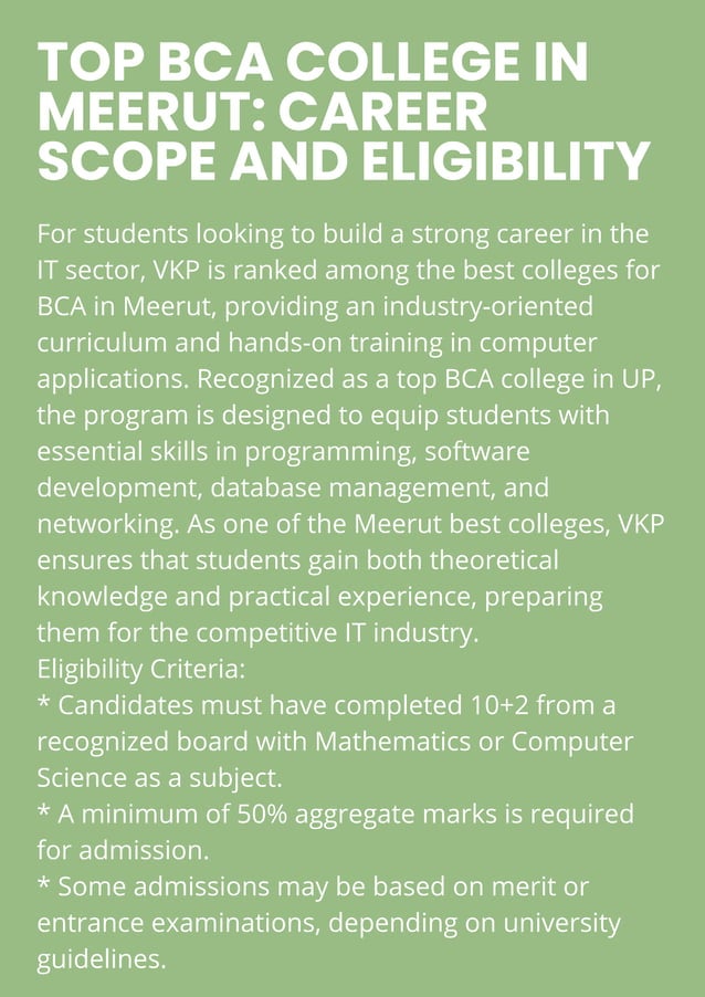 Top BCA College in Meerut Career Scope and Eligibility.pdf