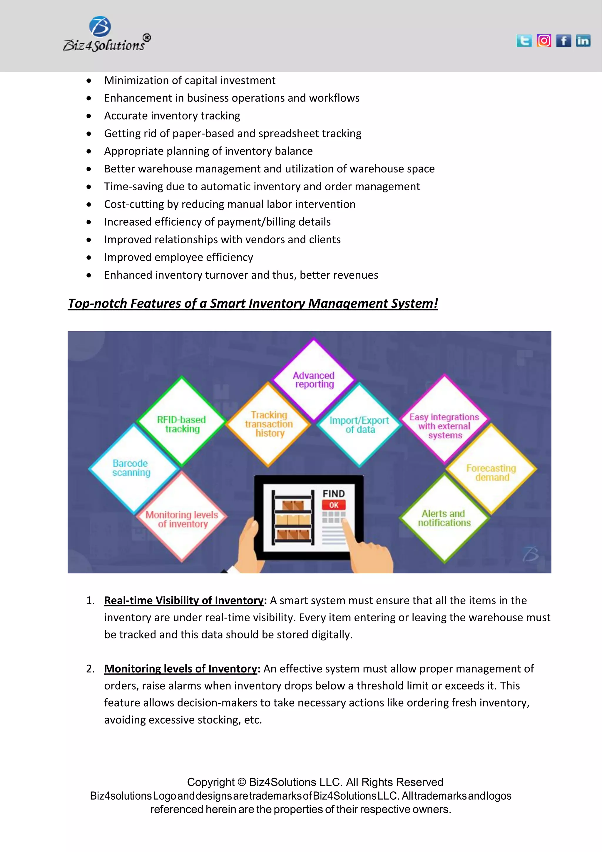 Top benefits and key features of a proficient inventory management system! | PDF