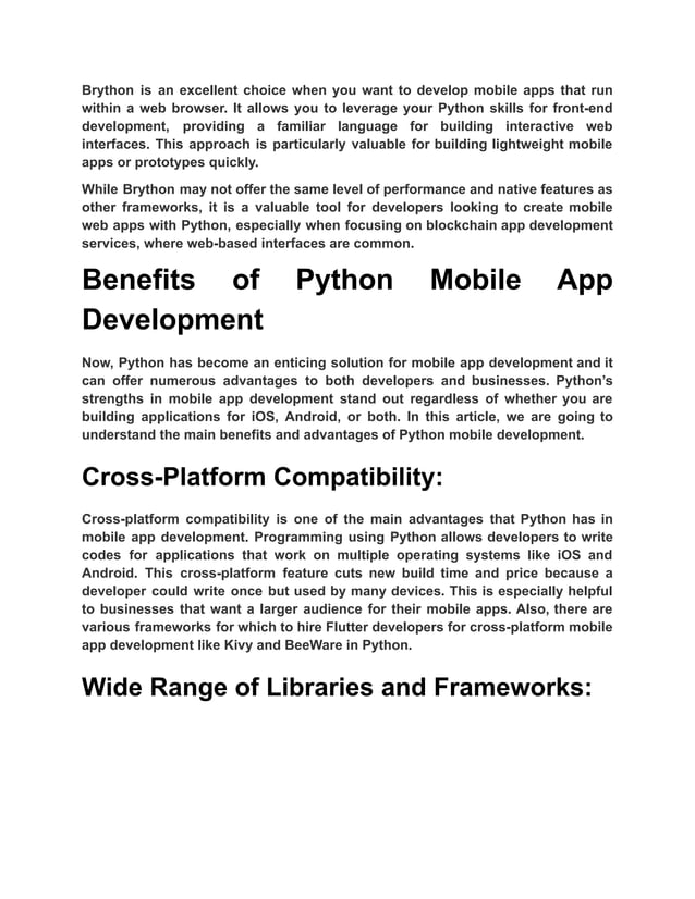 Top Benefits Of Developing Cross Platform Mobile Apps Using Python Pdf