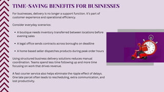 Benefits of professional package delivery services by pudofast | PDF