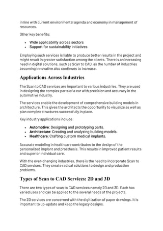 Top Benefits of Scan to CAD Services 2025 | PDF