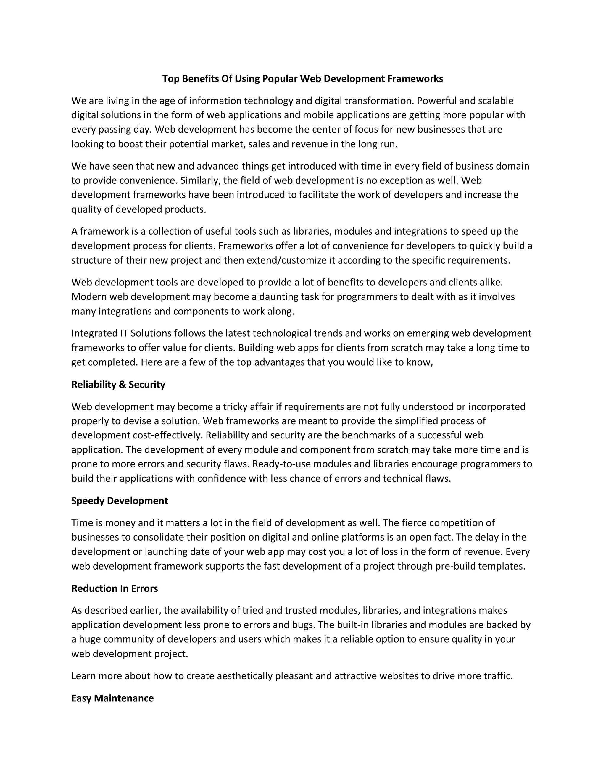 Top Benefits Of Using Popular Web Development Frameworks.pdf