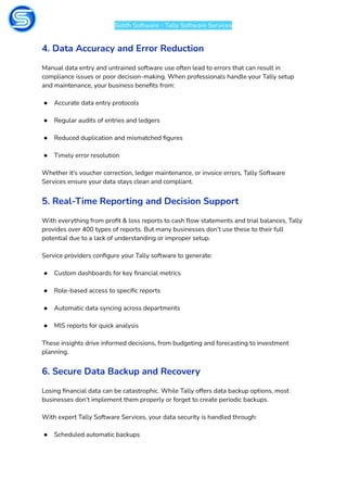 Top Benefits of Tally Software Services for Smarter Accounting | PDF