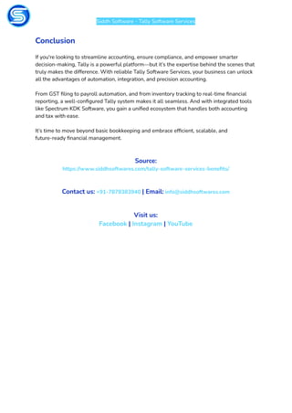 Top Benefits of Tally Software Services for Smarter Accounting | PDF