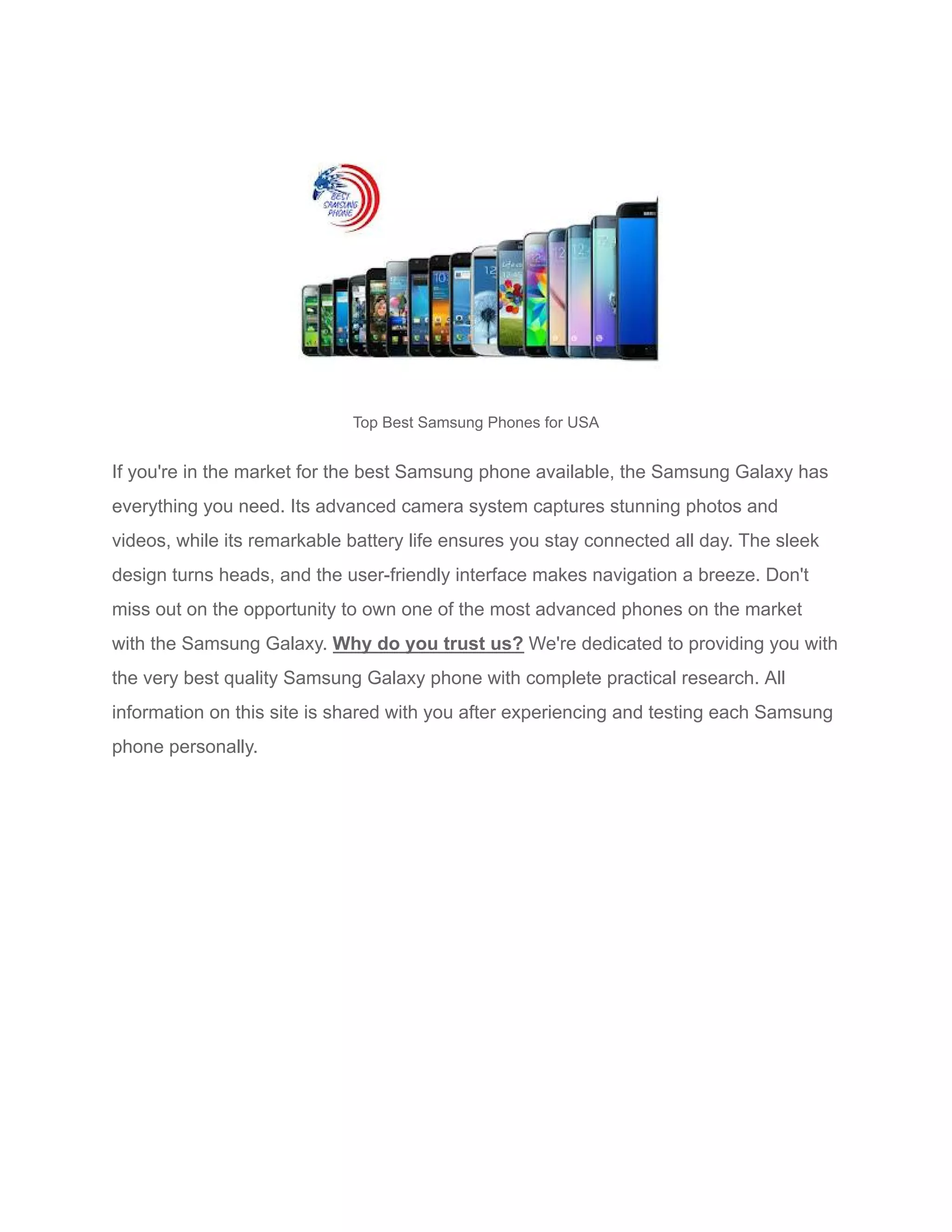 Top Best Samsung Phones for USA.pdf | Free Download