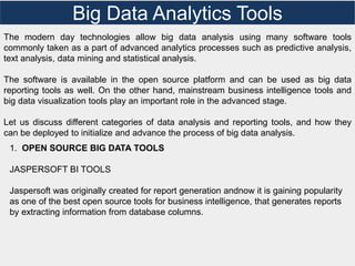 Top Big data Analytics tools: Emerging trends and Best practices | PPTX